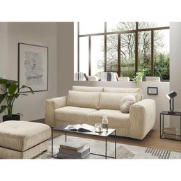 ED EXCITING DESIGN 2-Sitzer &raquo;Barura&laquo; Big-Sofa mit 2 Nierenkissen beige 92% Polyester, 8% Nylon