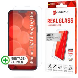 Displex Displayschutzglas &raquo;Real Glass - iPhone 14&laquo; f&uuml;r Apple iPhone 13/13 Pro;Apple iPhone 14;Apple iPhone 16e transparent Glas High-Tech Anti-Fingerprint (