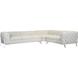 Home Affaire Chesterfield-Sofa &raquo;Amaury L-Form&laquo; gro&szlig;es Ecksofa, Chesterfield-Optik, Breite 323 cm, Fu&szlig;farbe w&auml;hlbar beige Struktur (100% Polyester);