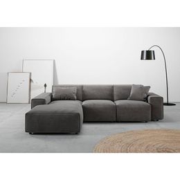 Home Affaire Ecksofa &raquo;Glimminge L-Form auch in Breitcord, Feincord + Easy care-Bezug,&laquo; Breite 264, Zierkissen grau 12% Polyaxryl, 88% Polyester