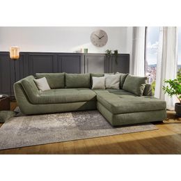 Jockenh&ouml;fer Ecksofa &raquo;Rascasse, L-Form, Rampenotik im modernen Design&laquo; alle Kissen inklusive, rechts oder links montierbar, XXL-Breite: 322cm gr&uuml;n Korpus: 100% 