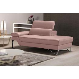 Egoitaliano Ottomane &raquo;Princess, elegantes Designsofa mit erstklassigem Sitzkomfort,&laquo; inkl. verstellbarem Kopfteil und edle Designmetallf&uuml;&szlig;e rosa Leder NUVOLE (