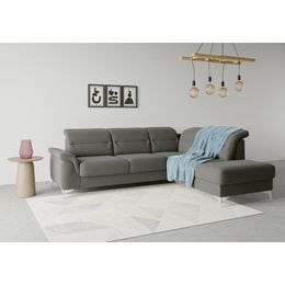 Sit & More sit&more Ecksofa &raquo;Sinatra L-Form&laquo; mit Ottomane, optional mit Kopfteilverstellung und Armteilfunktion grau 90% Polyester, 10% Polyamid