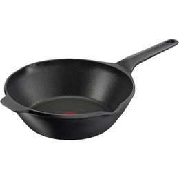 Tefal Wok &raquo;Robusto&laquo; Aluminium 1 Stk. tlg. Aluguss, Antihaftversiegelung, Thermo-Signal, alle Herdarten,Induktion schwarz