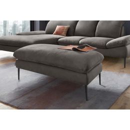 W.Schillig Hocker &raquo;enjoy&MORE&laquo; F&uuml;&szlig;e schwarz pulverbeschichtet, Breite 106 cm grau Chenille-Flachgewebe R66 (85% Polyester, 15% Nylon);Longlife Xtra-