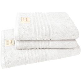 Dyckhoff Handtuch Set &raquo;Nature&laquo; Set 3 Stk. Frottier 3er Set: 2x Handt&uuml;cher, je 50 x 100 cm & 1x Badetuch 70 x 140 cm wei&szlig; Frottier, Obermaterial: 100% Baumwolle