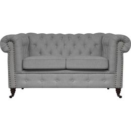 Home Affaire Chesterfield-Sofa &raquo;Aarburg&laquo; aufw&auml;ndige Knopfheftung und Ziern&auml;gel im Chesterfield-Design silber 100% Polyester