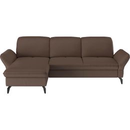 Sit & More sit&more Ecksofa &raquo;Leandro L-Form&laquo; Wahlweise mit Bett-, Kopfteil - und Armlehnfunktion, sowie Bettkasten braun 100% Polyester