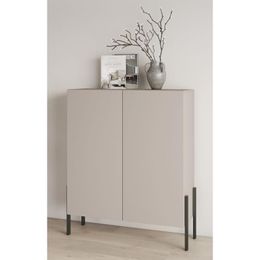 OTTO home Kommode &raquo;Jukon, Breite 110 cm, moderne grifflose Hochschrank, 2T&uuml;ren&laquo; Highboard mit viel Stauraum, push-to-open-Funktion beige