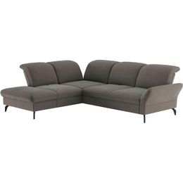 Sit & More sit&more Ecksofa &raquo;Leandro L-Form&laquo; Wahlweise mit Bett-, Kopfteil - und Armlehnfunktion, sowie Stauraum braun 100% Polyester