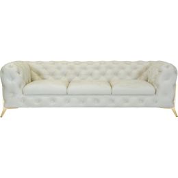 Home Affaire Chesterfield-Sofa &raquo;Amaury&laquo; aufw&auml;ndige Knopfheftung, moderne Chesterfield Optik, Fu&szlig;farbe w&auml;hlbar beige Struktur (100% Polyester9;