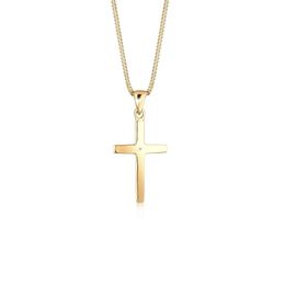 Elli DIAMONDS Damen Elli DIAMONDS Collierkettchen &raquo;Kreuz Glaube Diamant (0.005 ct) Basic 925 Silber&laquo; gold