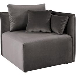 OTTO home Sofa-Eckelement &raquo;N&ouml;re&laquo; Modul - zum Zusammenstellen; in vielen Bezugsqualit&auml;ten und Farben grau Samtoptik (100% Polyester);Struktur (100% 