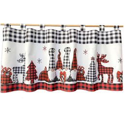Weckbrodt-Gardinen Scheibengardine &raquo;Wichtel + Hirsch&laquo; Schlaufen 1 Stk. tlg. Bistro, Microsatin, Weihnachten, HxB 45x120cm, Gardine, Store bunt Polyester