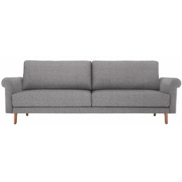 Creation BY ROLF BENZ 3-Sitzer &raquo;CR.450, Designsofa, Loungesofa&laquo; modern Landhaus, Breite 208 cm, F&uuml;&szlig;e in Nussbaum grau NaturLEDER OSKAR (echtes 