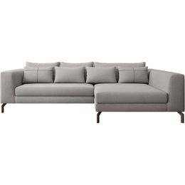 Home Affaire Ecksofa &raquo;Cross, mit softem Sitz, L-Form, wendbare Zierkissen, Breite 284 cm&laquo; Couch mit vielen Kissen, stylische Kreuznaht, elegante 