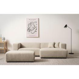Home Affaire Polsterecke &raquo;BAKELS, Ecksofa-Set mit Hocker, L-Form mit Schlaffunktion&laquo; Ecksofa-Set (incl. Hocker) im trendigen Megacord braun
