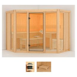 Karibu Sauna &raquo;Astrid 2&laquo; Set, ohne Ofen beige