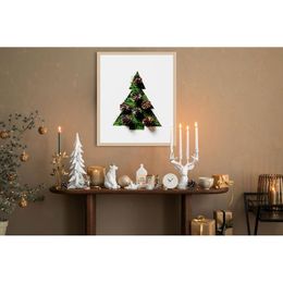 queence Bild mit Rahmen &raquo;Tannenbaum&laquo; Jahreszeiten Natur Tannenbaum Weihnachten 1 Stk. tlg. Premium Rahmenbild, liebevolle Handarbeit wei&szlig; Acrylglas, 