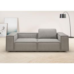 Home Affaire 2-Sitzer &raquo;Watertown, modernes Sofa 246 cm breit, auch in Feincord&laquo; stilvolles Sofa f&uuml;r 2 Personen mit extra breiter Sitzfl&auml;che grau 95% 