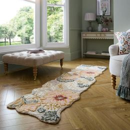 FLAIR RUGS Wollteppich &raquo;Daphne Floral, 100% Wolle&laquo; rechteckig 10 mm H&ouml;he organischen Blumenmotive, Wohnzimmer, Schlafzimmer, Esszimmer pink Wolle