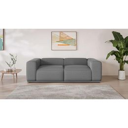 s.Oliver Big-Sofa &raquo;EMMERIK Designersofa, 3-Sitzer mit Wellenfederung, B/T/H: 242/98/73 cm&laquo; hoher Sitzkomfort, gem&uuml;tlich und modern, auch in Cord grau 