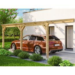 Skan Holz Anlehncarport &raquo;Vogtland&laquo; Leimholz 276 cm natur beige