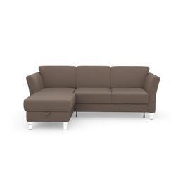 Sit & More sit&more Ecksofa &raquo;Visby L-Form&laquo; wahlweise mit Bettfunktion und Bettkasten, frei im Raum stellbar grau