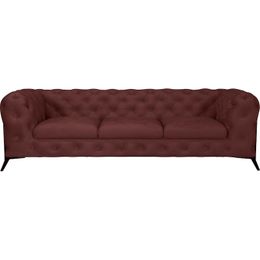 Home Affaire Chesterfield-Sofa &raquo;Amaury&laquo; aufw&auml;ndige Knopfheftung, moderne Chesterfield Optik, Fu&szlig;farbe w&auml;hlbar rosa Struktur (100% Polyester9;Samtoptik