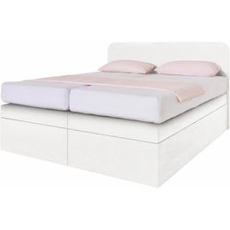Westfalia Schlafkomfort Boxspringbett wahlweise mit Bettkasten wei&szlig; Box und Kopfteil: Microvelours (100% Polyester) oder Kunstleder (Polyurethan);Bezug der Obermatratze: 100%