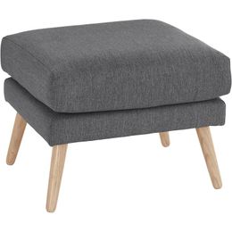 OTTO home Hocker &raquo;Bille&laquo; mit Eiche-Beinen, Design by Morten Georgsen grau Struktur (100% Polyester);Struktur fein (100% Polyester);Samtoptik (100% 