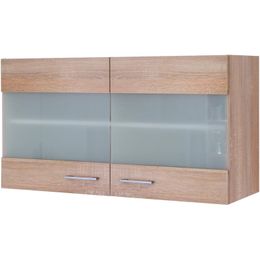 Flex-Well Glash&auml;ngeschrank &raquo;Samoa&laquo; (B x H x T) 100 x 54,8 x 32 cm, mit Stollenglast&uuml;ren braun Spanplatte