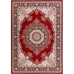 Theko Wollteppich &raquo;Dolna - 809&laquo; rechteckig 10 mm H&ouml;he Kurzflor, reine Wolle, Orient-Optik rot Schurwolle