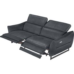 Egoitaliano 2,5-Sitzer &raquo;Dafne, elegantes Designsofa mit hohem Sitzkomfort&laquo; mit und ohne elektrischer Relaxfunktion, Kopfteile manuell verstellbar grau