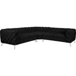 Home Affaire Chesterfield-Sofa &raquo;Ecksofa GLYNIS L-Form mit Wellenunterfederung, Ma&szlig;e B/T/H 264/264/75cm&laquo; aufw&auml;ndige Knopfheftung, moderne Chesterfield 