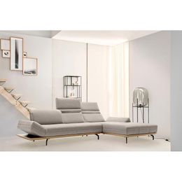 Creation BY ROLF BENZ Ecksofa &raquo;CR.420, Designecksofa, L-Form&laquo; in 2 Qualit&auml;ten, Holzrahmen in Eiche Natur oder Nu&szlig;baum, Breite 293 cm beige