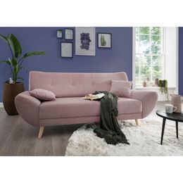 Home Affaire 3-Sitzer &raquo;Basta&laquo; rosa (100% Polyester) Struktur fein (100% Polyester) Chenille