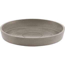 Ecopots Blumentopfuntersetzer &raquo;ROUND SAUCER Taupe&laquo; BxTxH: 18x18x2,5 cm grau Kunststoff