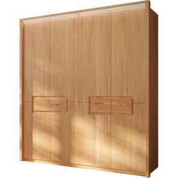 Home Affaire Kleiderschrank &raquo;L&eacute;opoldine, aus Kernbuche, inkl. Passepartout&laquo; Massivholz-Kleiderschrank, im 50 cm Raster planbar beige Massivholz