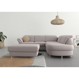 Sit & More sit&more Ecksofa &raquo;Apulia L-Form&laquo; wahlweise Bettfunktion, Bettkasten und Kopf- und Armteilverstellung beige Webstoff (100% Polyester);Struktur weich (