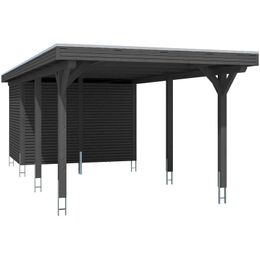 Skan Holz Einzelcarport &raquo;Spessart&laquo; Massivholz 291 cm Anthrazit grau