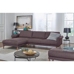 Creation BY ROLF BENZ Ecksofa &raquo;CR.450, Designecksofa, L-Form&laquo; Armlehne Schnecke modern Landhaus, Breite 262 cm, Fu&szlig; Nussbaum lila Chenille COCO (72% 