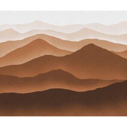 Komar Vliestapete &raquo;Digitaldruck Vlies - Macchiato Mountains - Gr&ouml;&szlig;e 300 x 250 cm&laquo; bedruckt glatt Wohnzimmer, Schlafzimmer braun Vlies