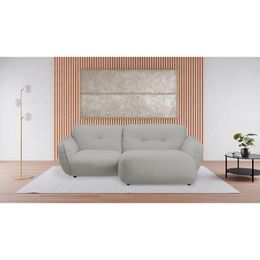 BETYPE Ecksofa &raquo;Be Fluffy&laquo; Softes Sitzgef&uuml;hl, moderne Kedernaht, hochwertiger Bezug silber 100% Polyester