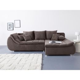 Home Affaire Ecksofa &raquo;Imola, elegant und modern, aktuelle Steppung im Sitz, bequem, L-Form&laquo; frei im Raum stellbar, wahlweise mit Bettfunktion und 
