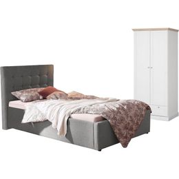 OTTO home Jugendzimmer-Set &raquo;Hamar-Binz&laquo; Set, 2 Stk. tlg. Polsterbett und Kleiderschrank grau