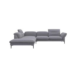 FLEXLUX Ecksofa &raquo;Salino, Funktionssofa mit Ottomane, Relaxsofa, Ecksofa&laquo; Sofa mit Arm- und Kopfteil-Verstellungen, Kaltschaum & Stahl-Wellen grau 100%