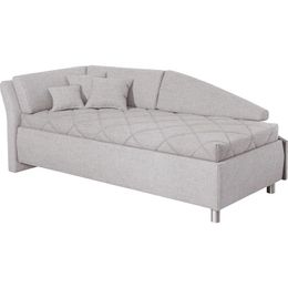 Alina Schlafsofa &raquo;Lindsay&laquo; Bettkasten, Zierkissen-Set aus: 2 Stk. 40x40cm, 1 Stk. 30x30cm grau Struktur TMD (100% Polyester)