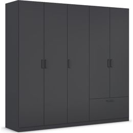 Rauch Dreht&uuml;renschrank &raquo;Kleiderschrank Schrank Garderobe W&auml;scheschrank BARI&laquo; mit Schubasten au&szlig;en, moderner Griff in Graumetallic MADE IN GERMANY grau