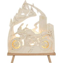 SAICO Original LED Schwibbogen &raquo;Deko-Lichterspitze, Motorradfreund&laquo; inkl. einem LED-Leuchtmittel, warmwei&szlig;, BxHxT: 30x41x6 cm Holz teilmassiv
